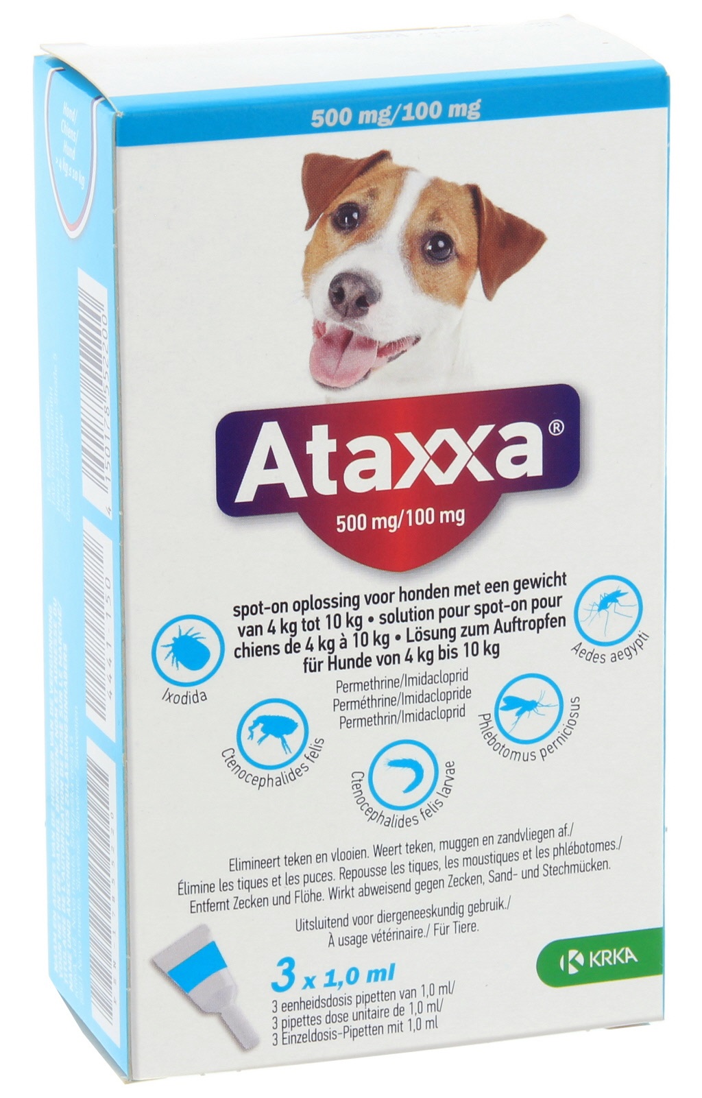 ATAXXA 500/100MG. 3 PIP. HOND 4-10KG. - Haye Bethlehem